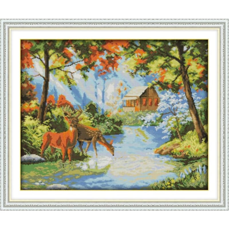 Deer Tweet At The Creek Needlework Kits Uk