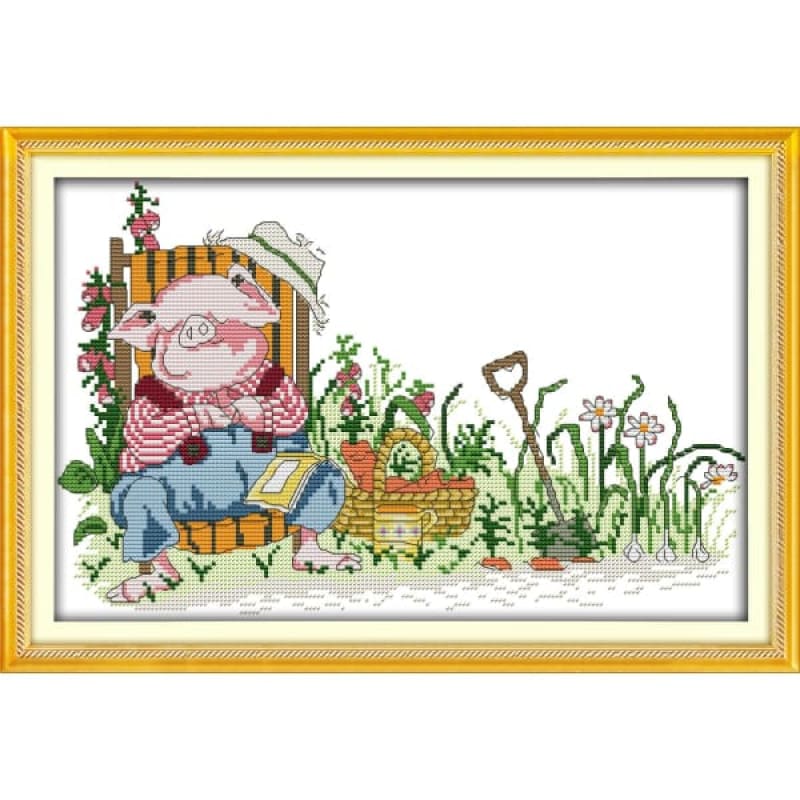 The sleeping pig – Needlework Kits - UK