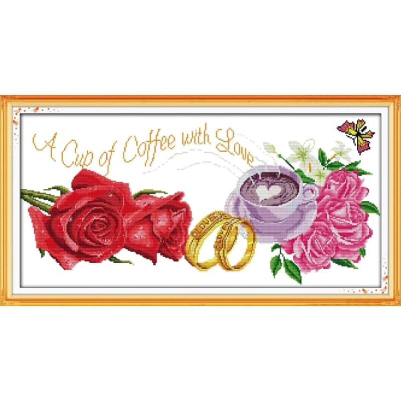A cup of coffee with love – Needlework Kits - UK