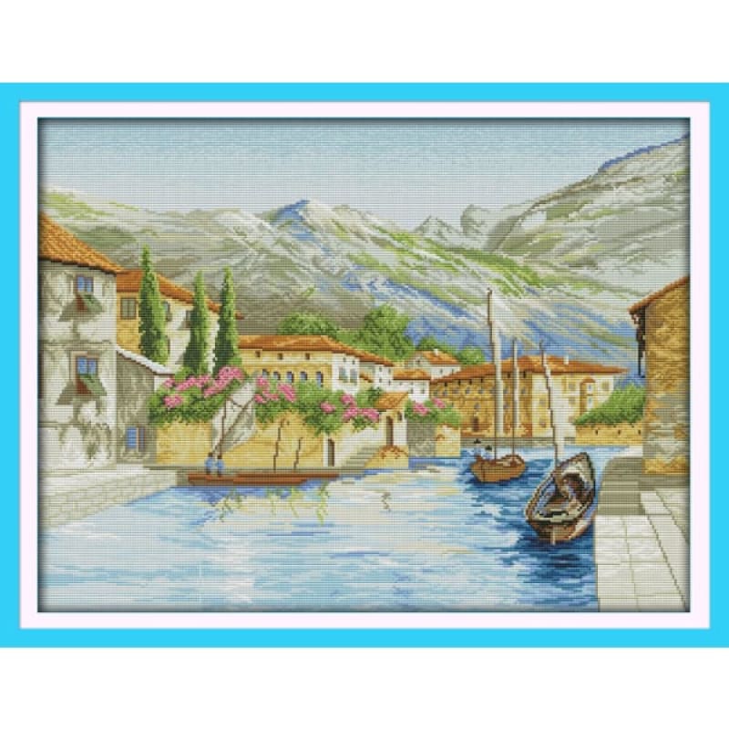 A lake side town – Needlework Kits - UK