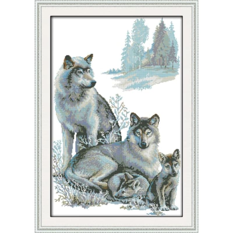 A wolf family – Needlework Kits - UK