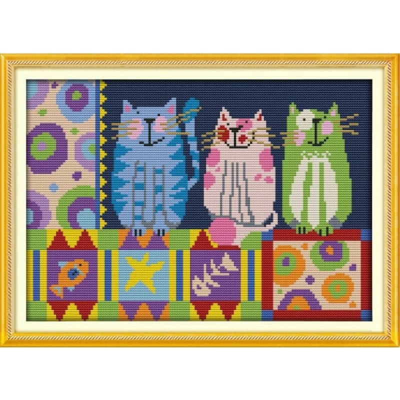 Abstract painting cats – Needlework Kits - UK