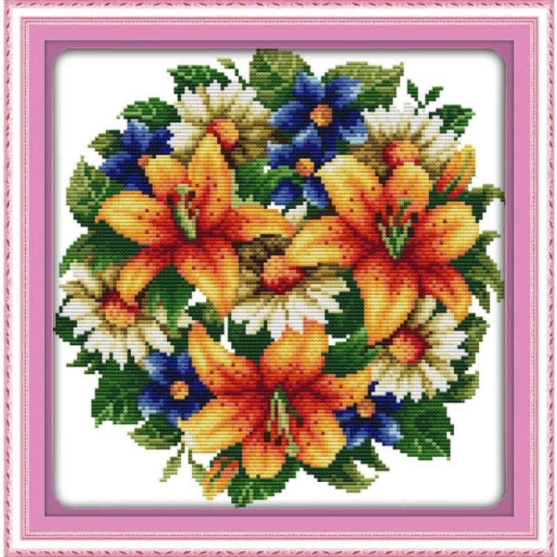 All flowers bloom together-lily – Needlework Kits - UK