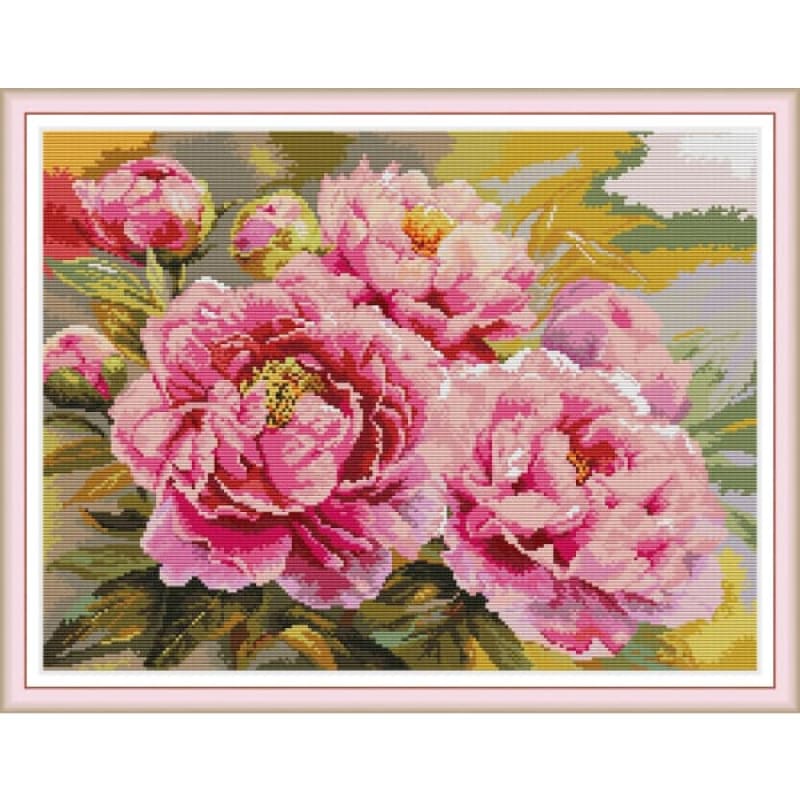 Beautiful pink peony – Needlework Kits - UK