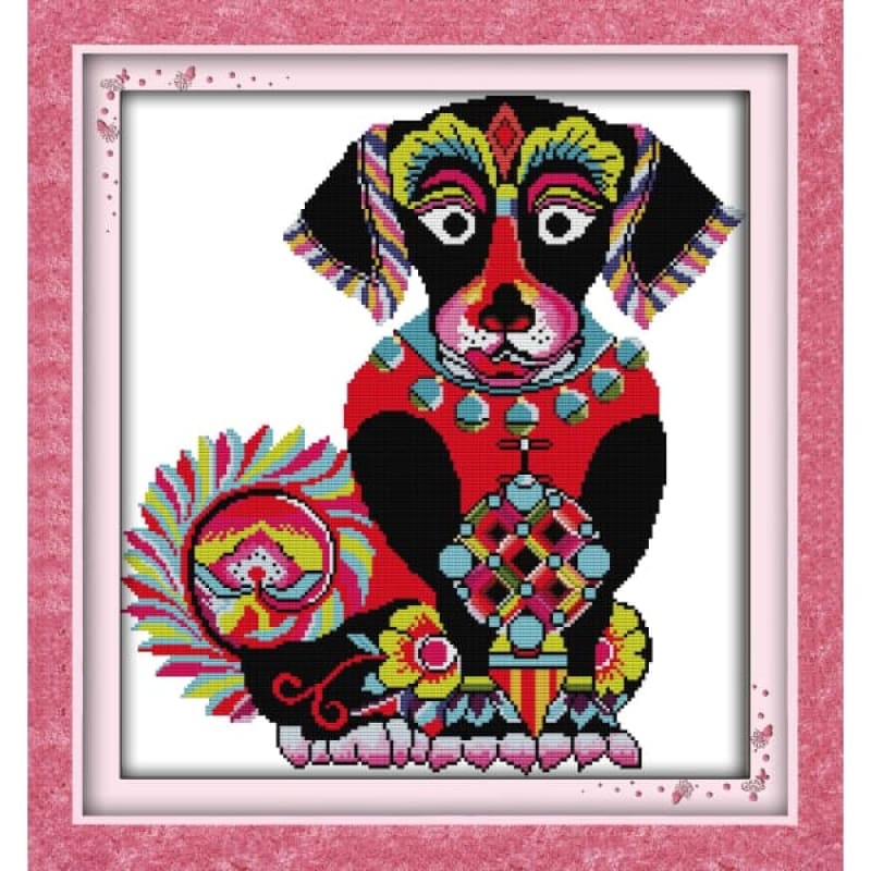 Colorful dog – Needlework Kits - UK