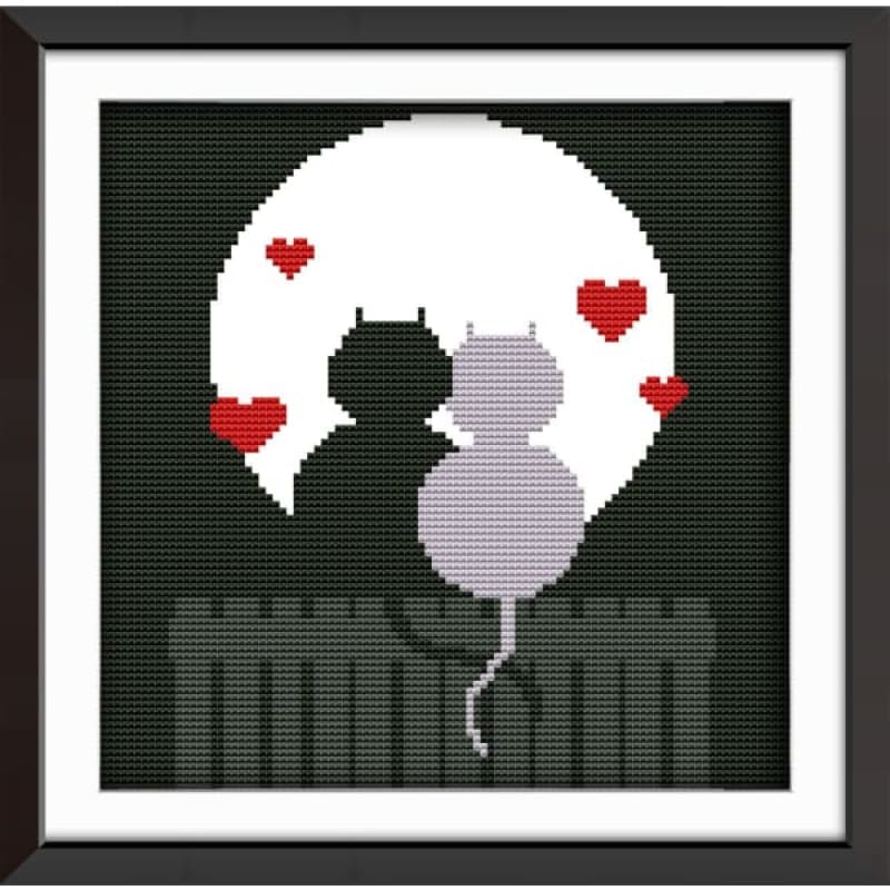 Couple cat silhouette – Needlework Kits - UK