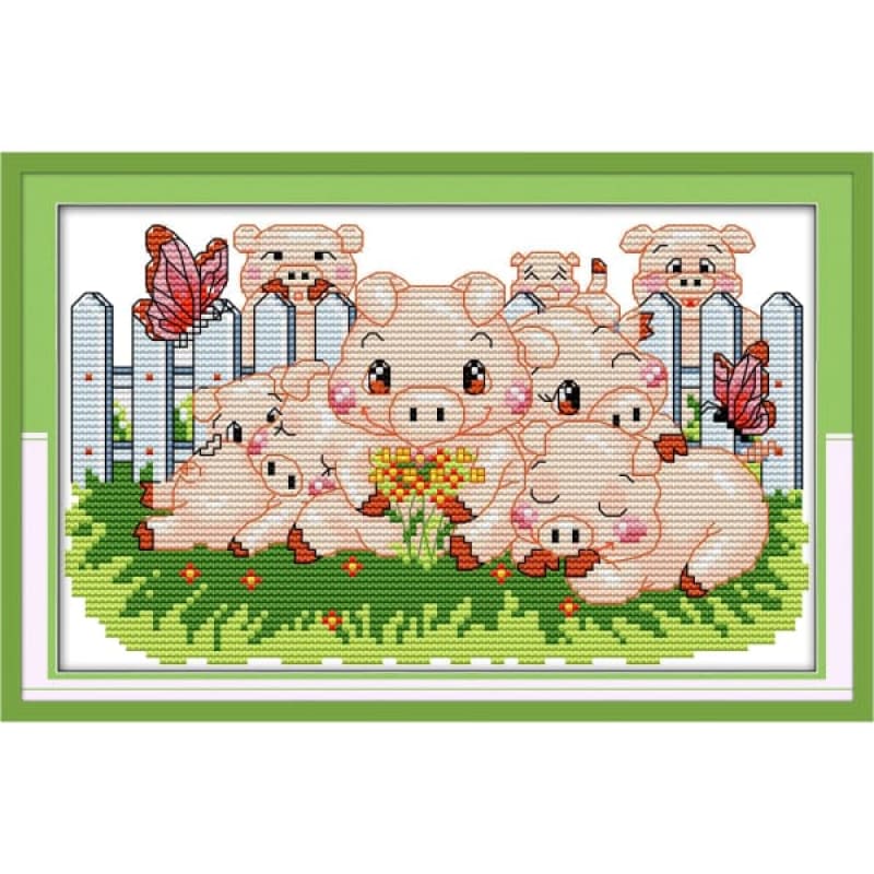 Eight pigs – Needlework Kits - UK