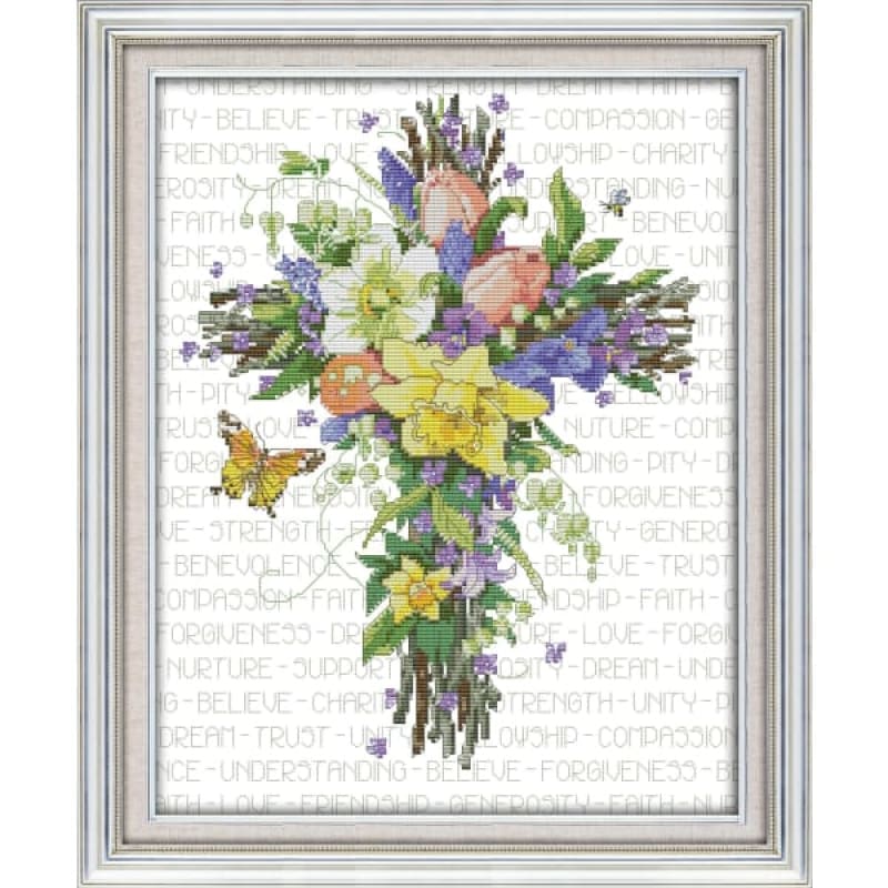 Flower cross – Needlework Kits - UK