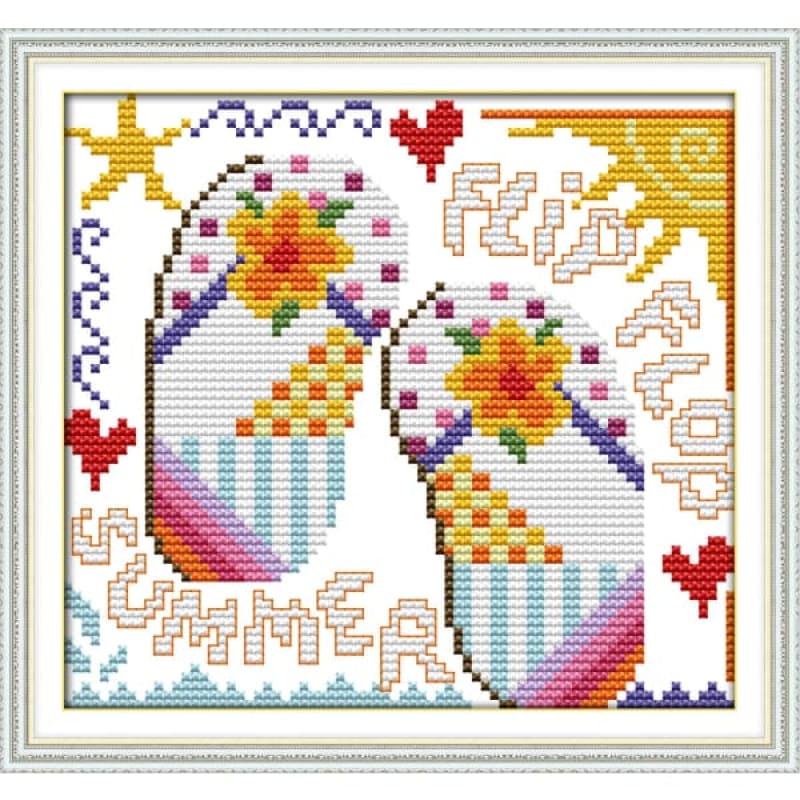 Flower slippers – Needlework Kits - UK