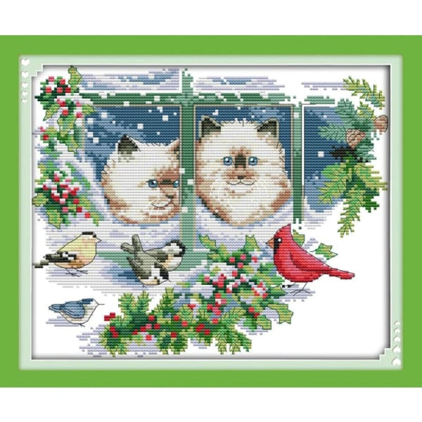 Four seasons cats(4)-Winter – Needlework Kits - UK
