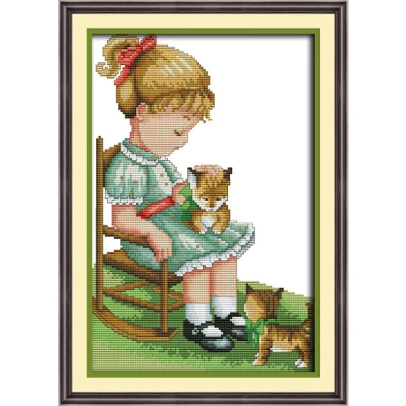 Buy The Girl and Cat Cross Stitch Kits | Needlework Australia ...
