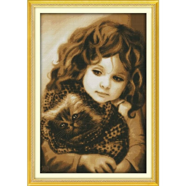 Order Girl and Cat Cross Stitch Kits | Needlework Australia ...