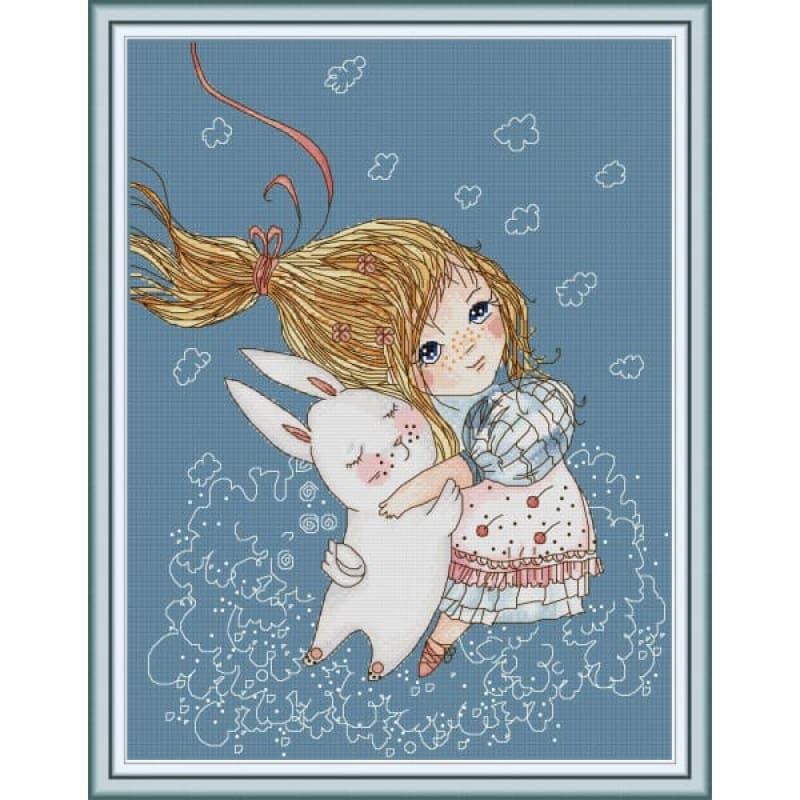 Order Girl and Rabbit Cross Stitch Kits | Needlework Australia ...
