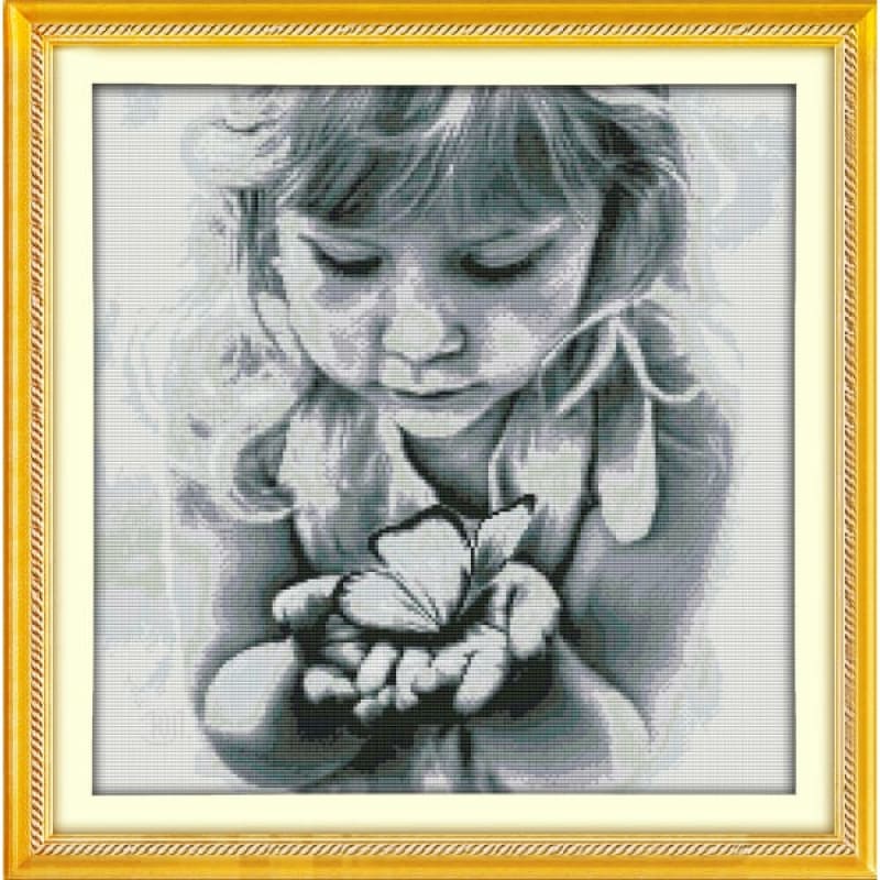 Girls and butterflies – Needlework Kits - UK