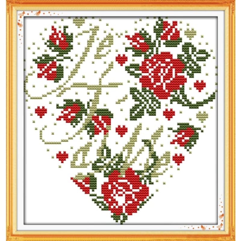 Heart-shaped roses – Needlework Kits - UK