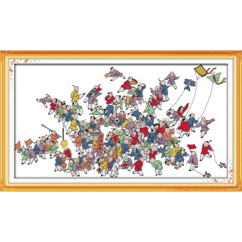 Hundred playing children – Needlework Kits - UK