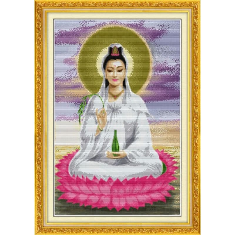 Kwan-yin sitting on lotus platform(1) – Needlework Kits - UK