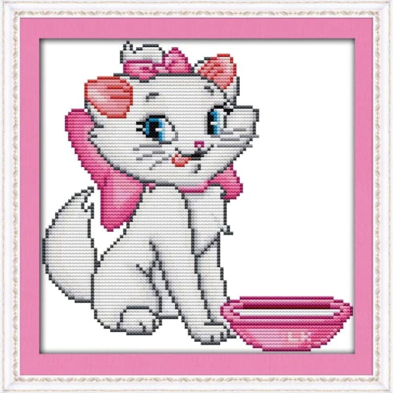Pink cat(4) – Needlework Kits - UK
