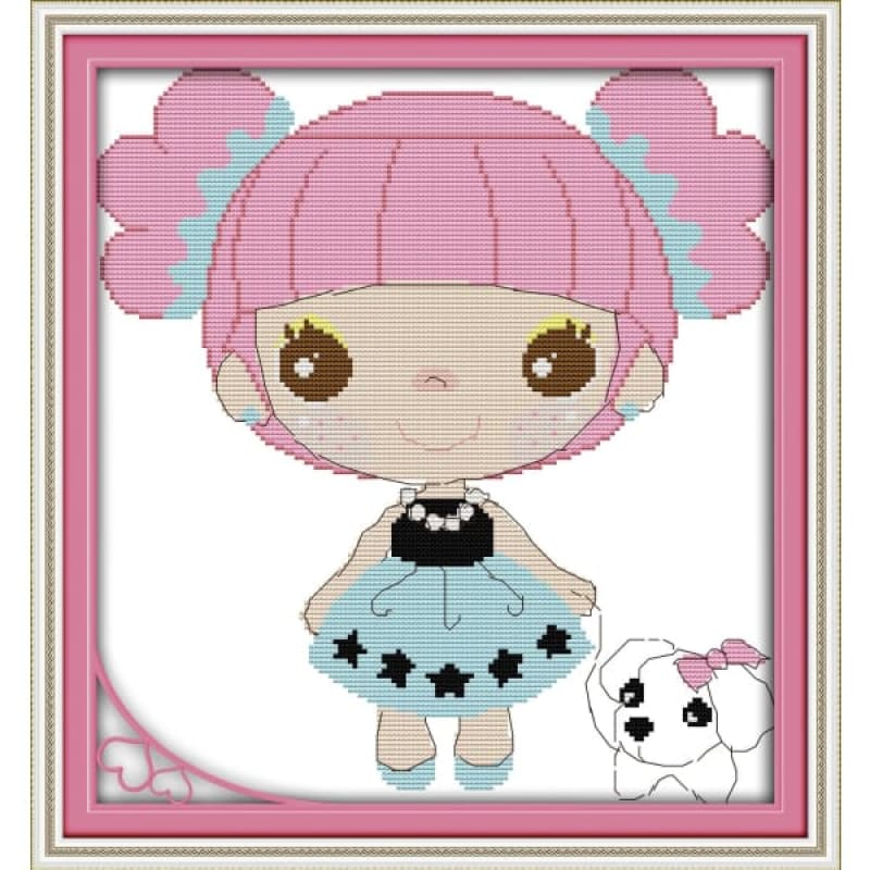 Order Pink Girl Cross Stitch Kits | Needlework Australia – Needlework ...