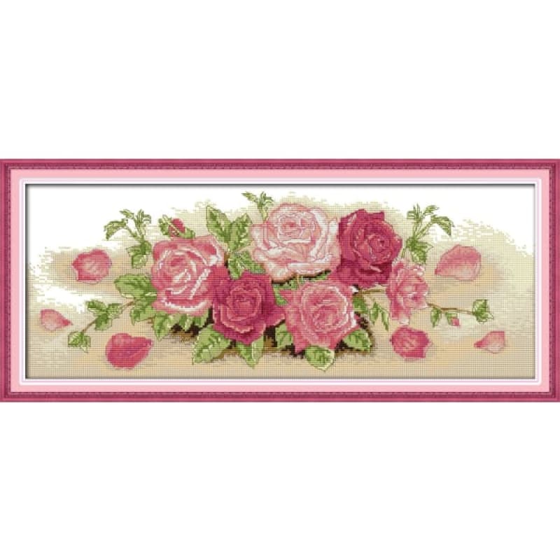 Order Pink Rose Cross Stitch Kits | Needlework Australia – Needlework ...