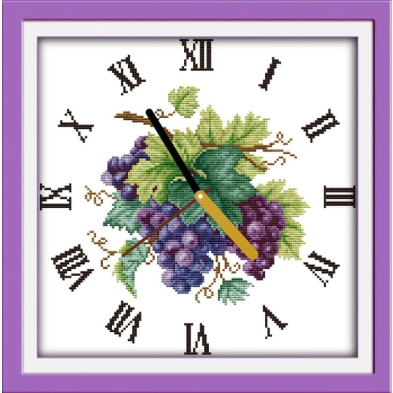 Purple grape clock face – Needlework Kits - UK