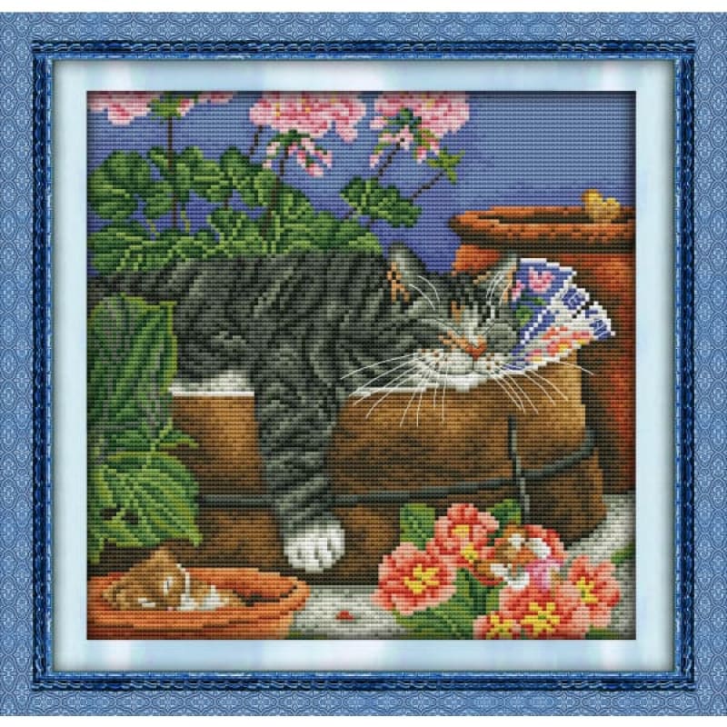 Sleeping cat 2 – Needlework Kits - UK