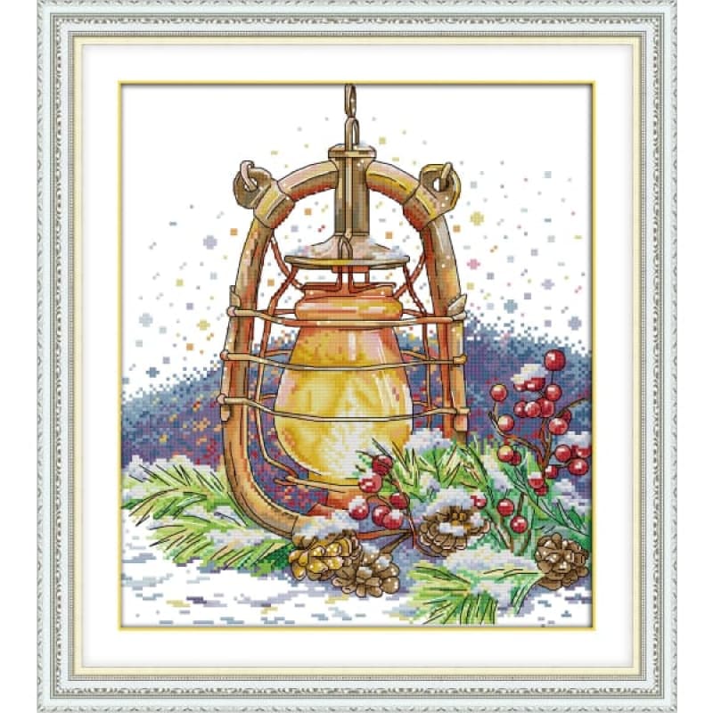 Snow Night Oil Lamp – Needlework Kits - UK