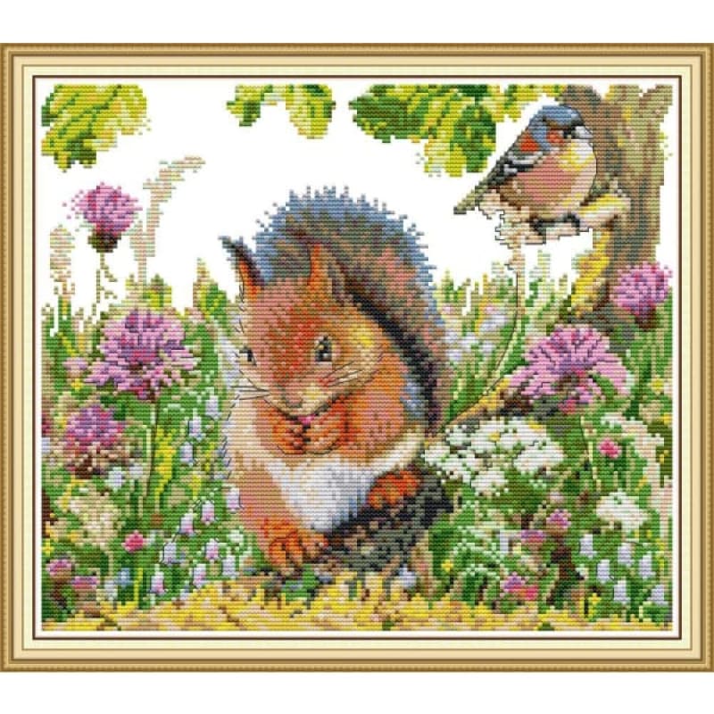 Squirrel and bird – Needlework Kits - UK