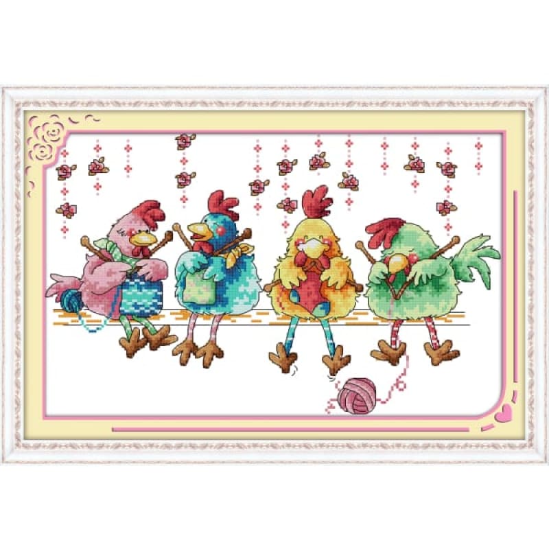 The chicken knitting a sweater – Needlework Kits - UK