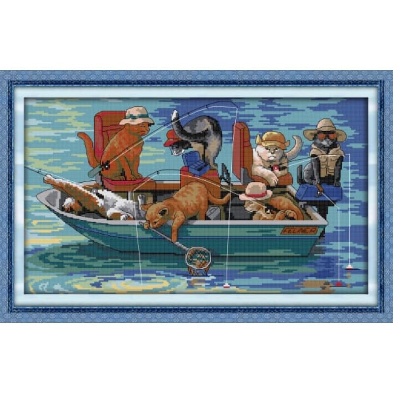 The fishing cats – Needlework Kits - UK