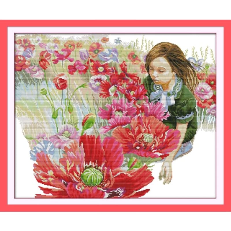 The girl in the flowers – Needlework Kits - UK