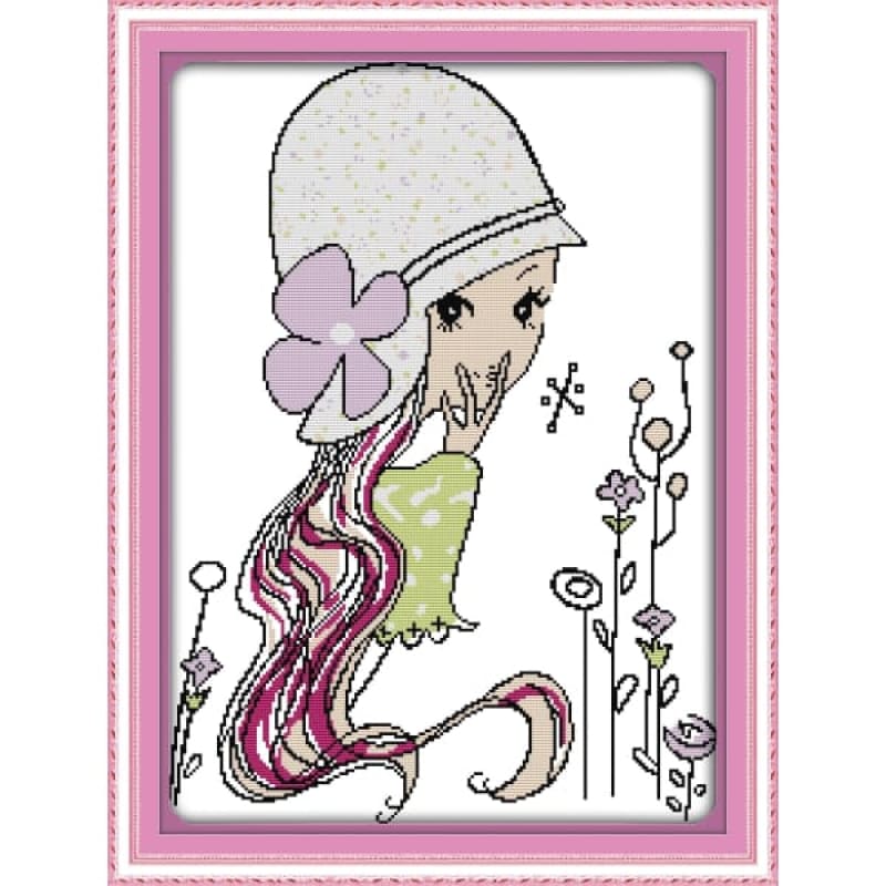 The long hair girl – Needlework Kits - UK